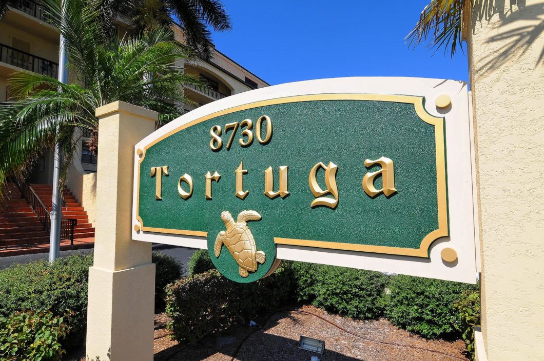 Tortuga in Siesta Key Entrance Sign - Sarasota Real Estate